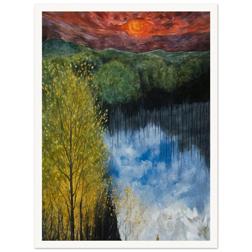 Reflective Sunset - Surrealism Landscape Wall Art | Hive Artes