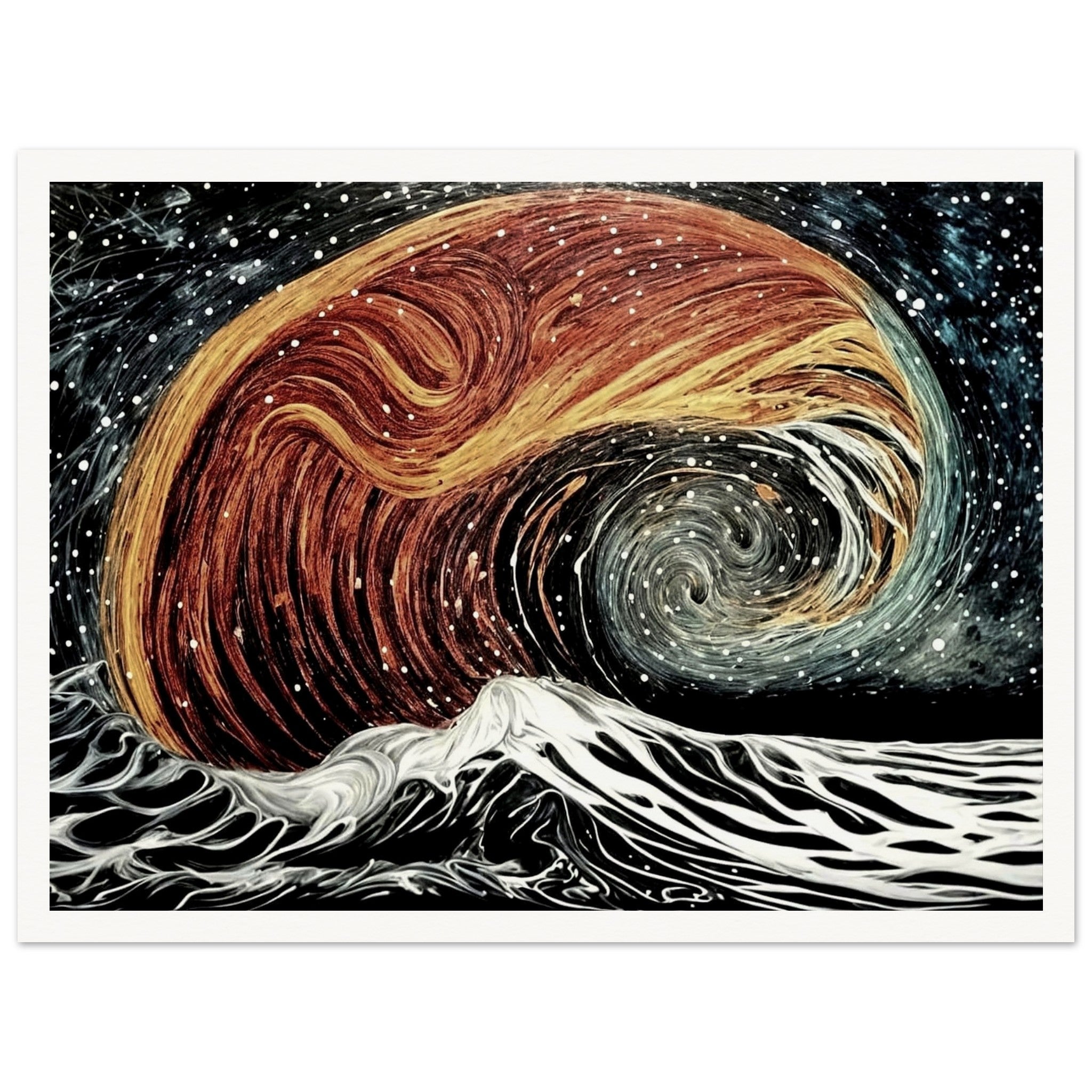 Cosmic Wave - Surreal Ocean and Galaxy Wall Art | Hive Artes