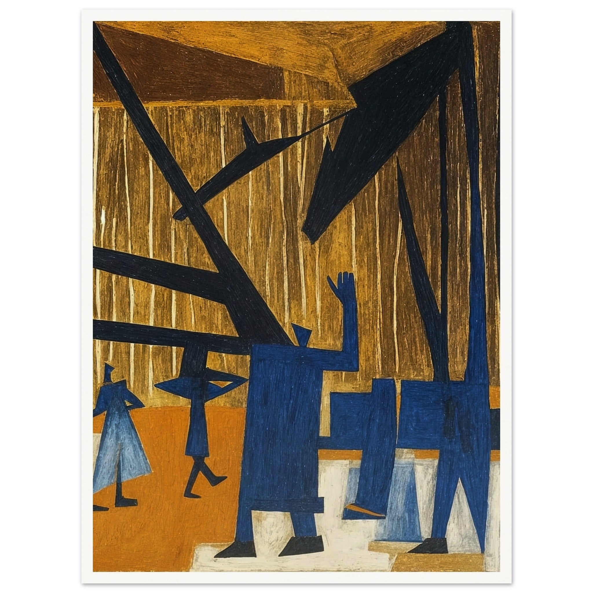 Abstract Procession - People Geometric Wall Art | Hive Artes